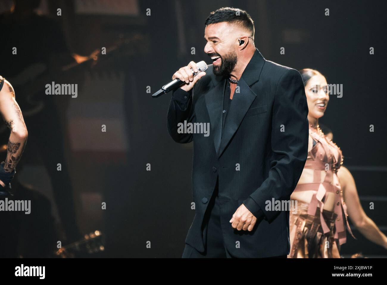 Singer Ricky Martin during a performance at the WiZink Center on July ...
