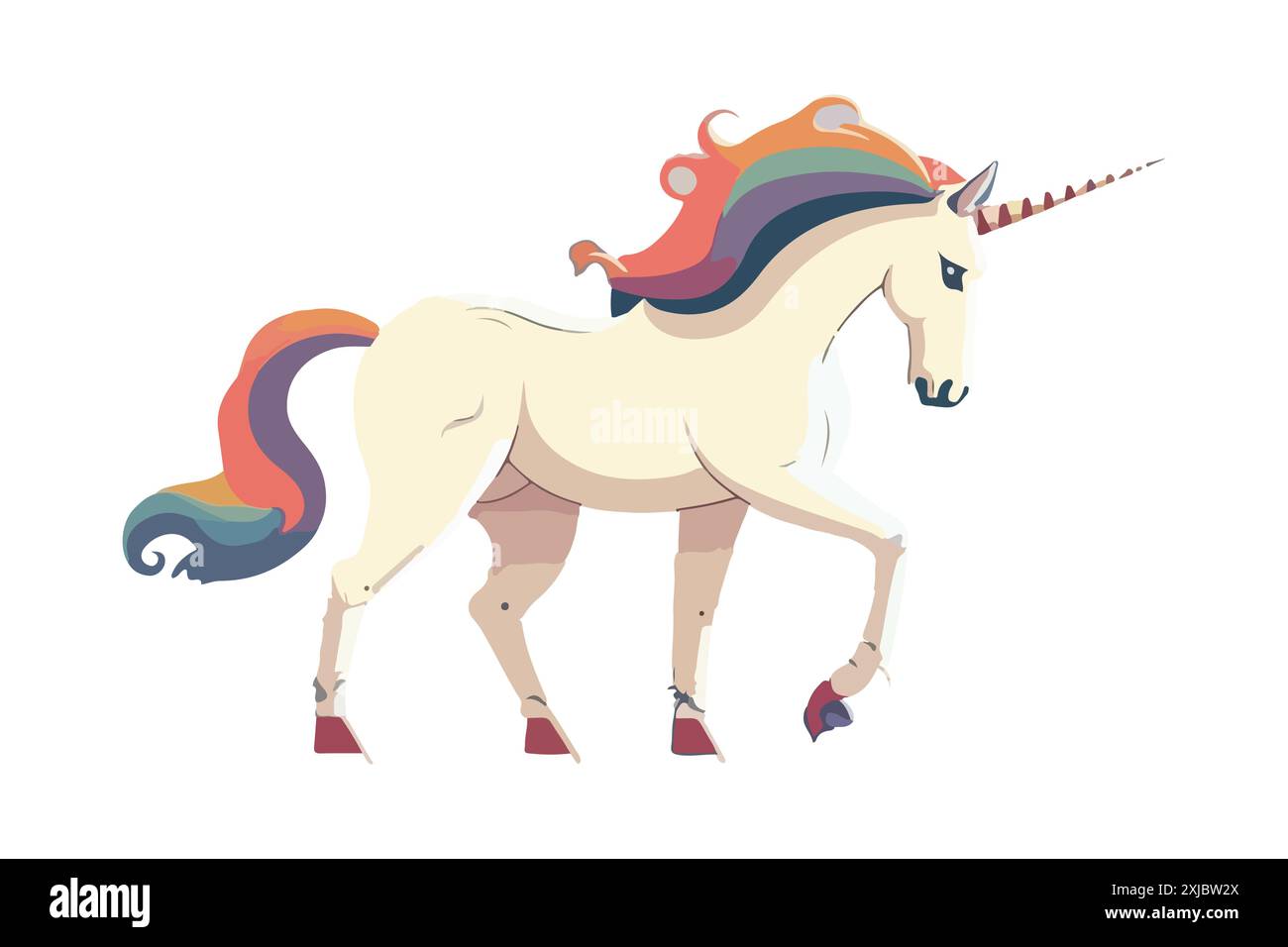 Unicorn Full Body Character Vector Illustration Stock Vector Image ...