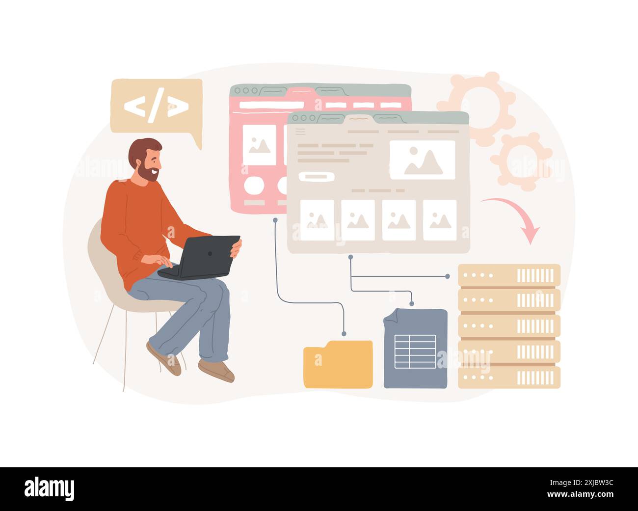 Website scraping isolated cartoon vector illustrations Stock Vector ...