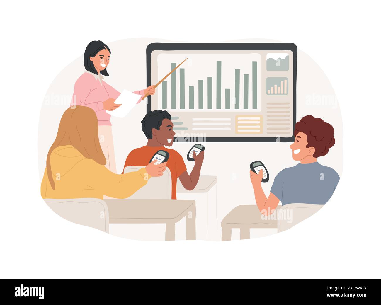 Student response system isolated cartoon vector illustrations Stock ...