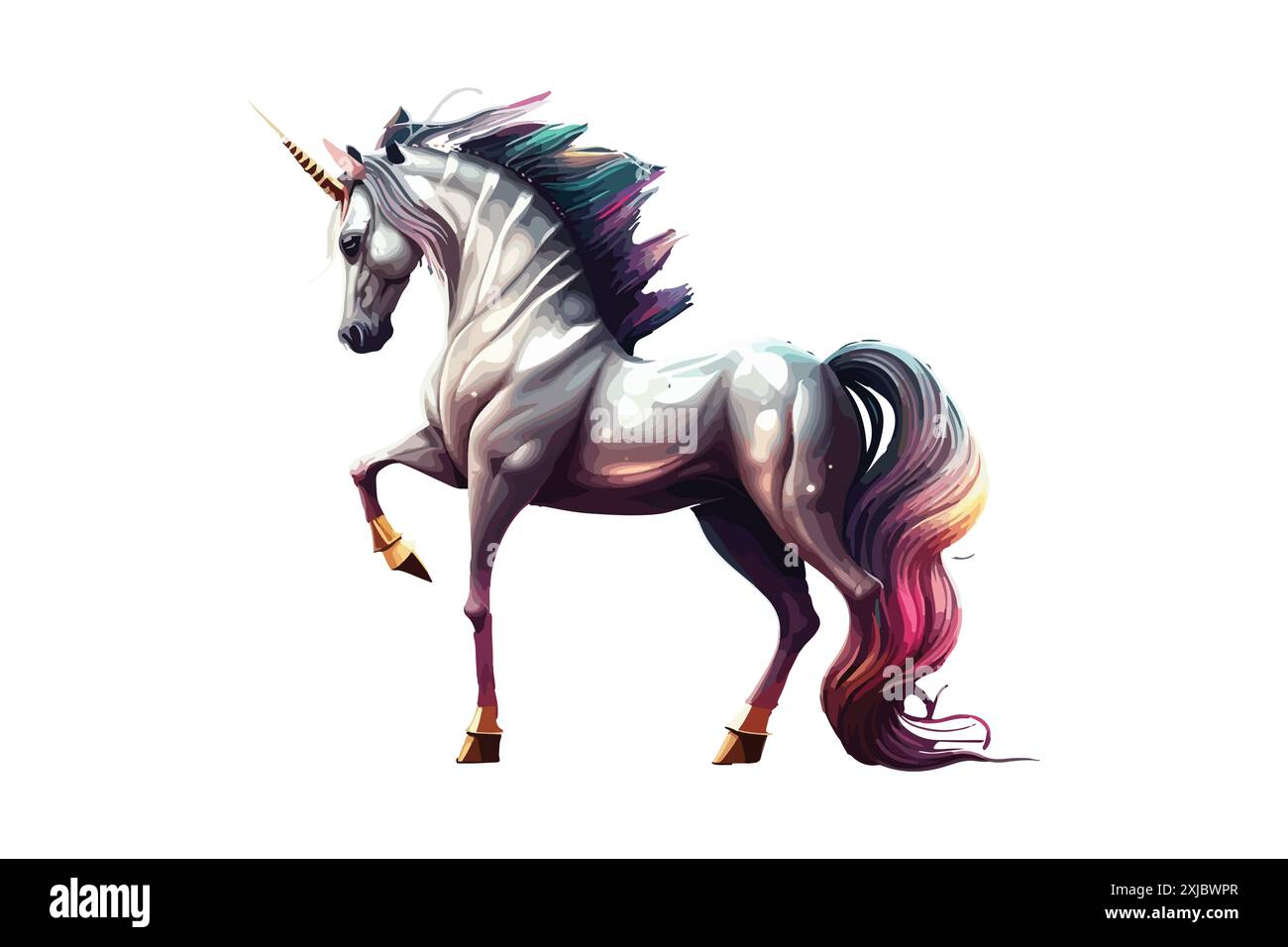 Unicorn Full Body Character Vector Illustration Stock Vector Image ...