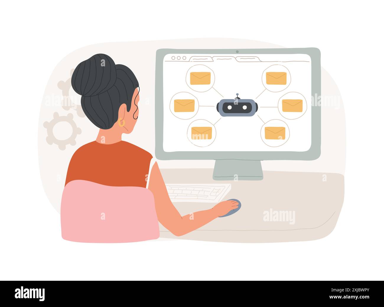 E-mail processing isolated cartoon vector illustrations Stock Vector ...