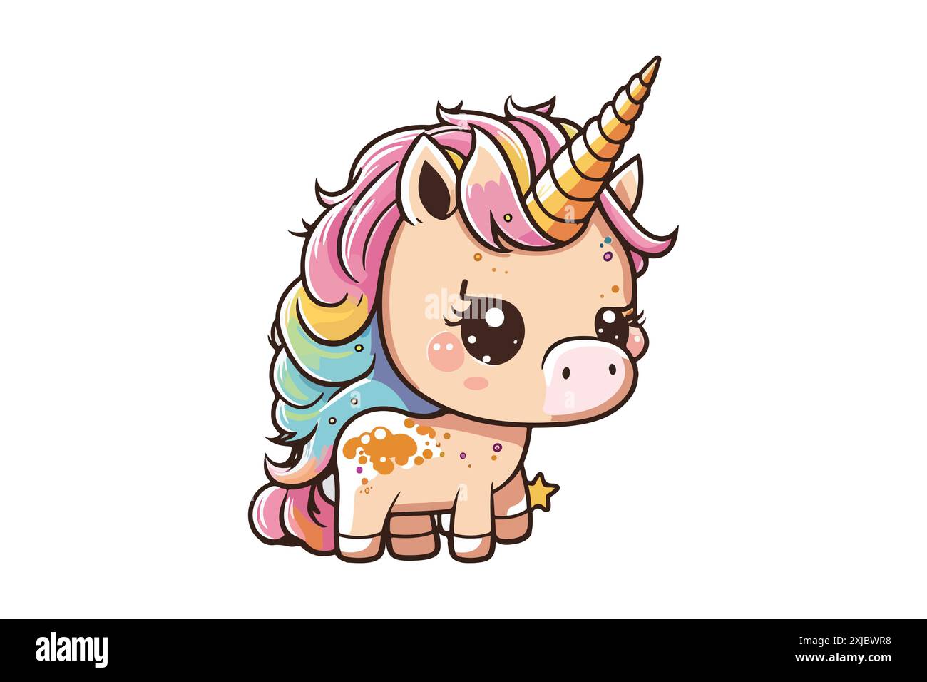 Baby Unicorn Cartoon Character Vector Illustration Stock Vector Image ...