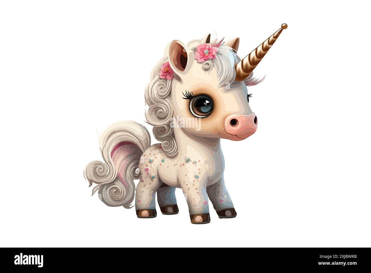 Baby Unicorn Cartoon Character Vector Illustration Stock Vector Image ...