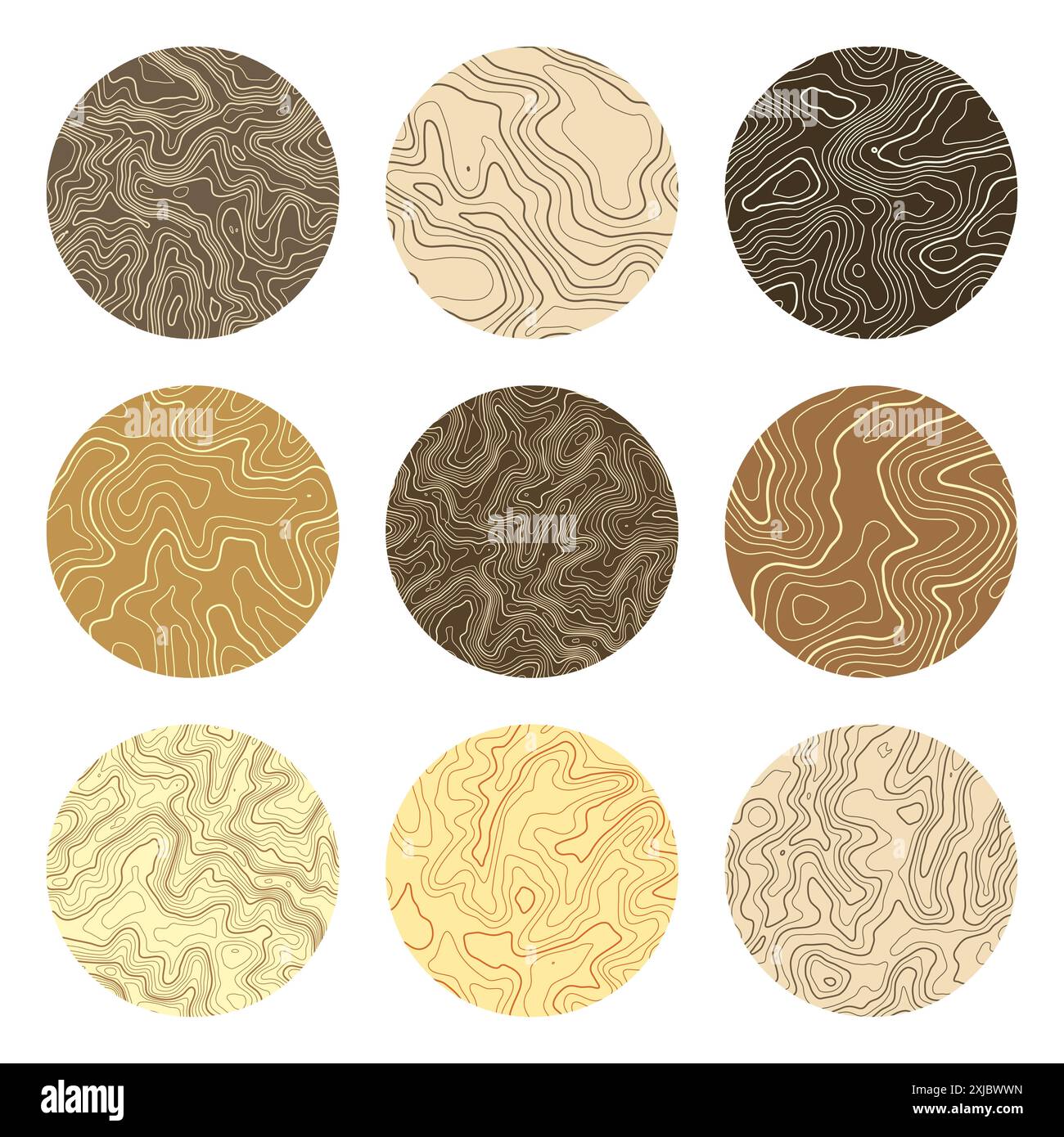 Colorful topographic map with contour lines. Geographic terrain grid ...