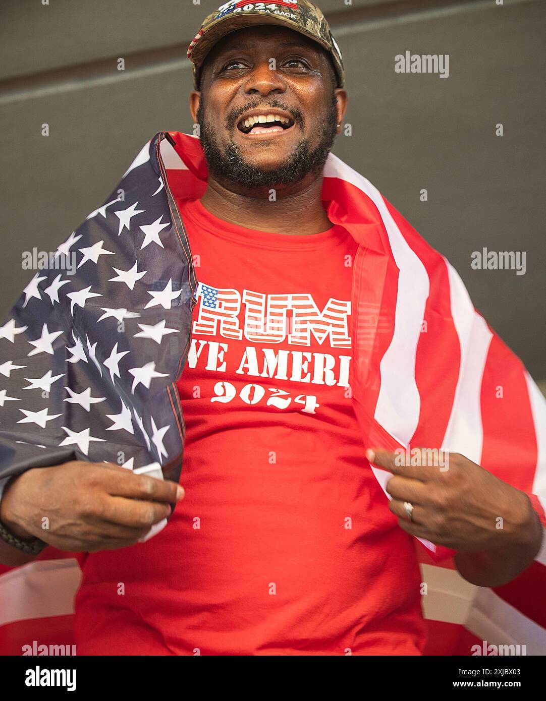 Philadelphia, Pennsylvania, June 22, 2024: Trump supporter during a ...