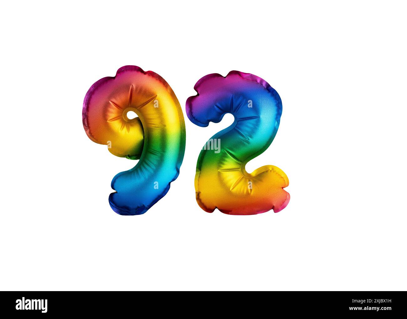 Multicolor balloon number 92 anniversary. Happy birthday ...