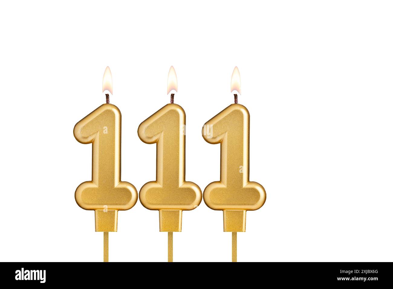 Birthday candle number 111 on white background Stock Photo - Alamy