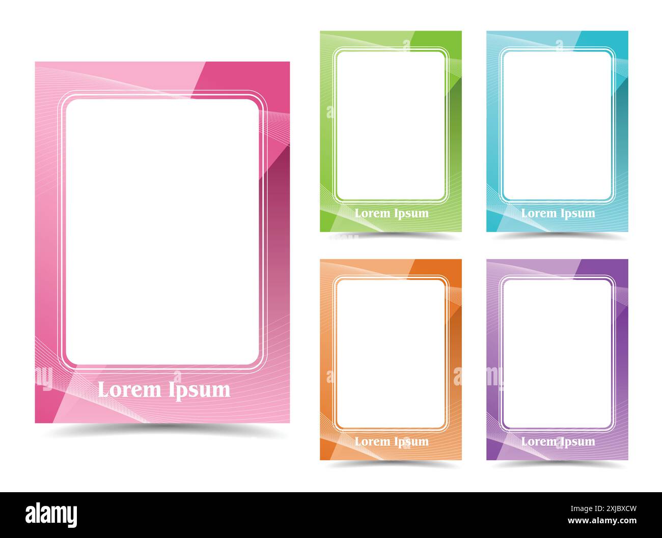 identification card picture frame border template design set with ...