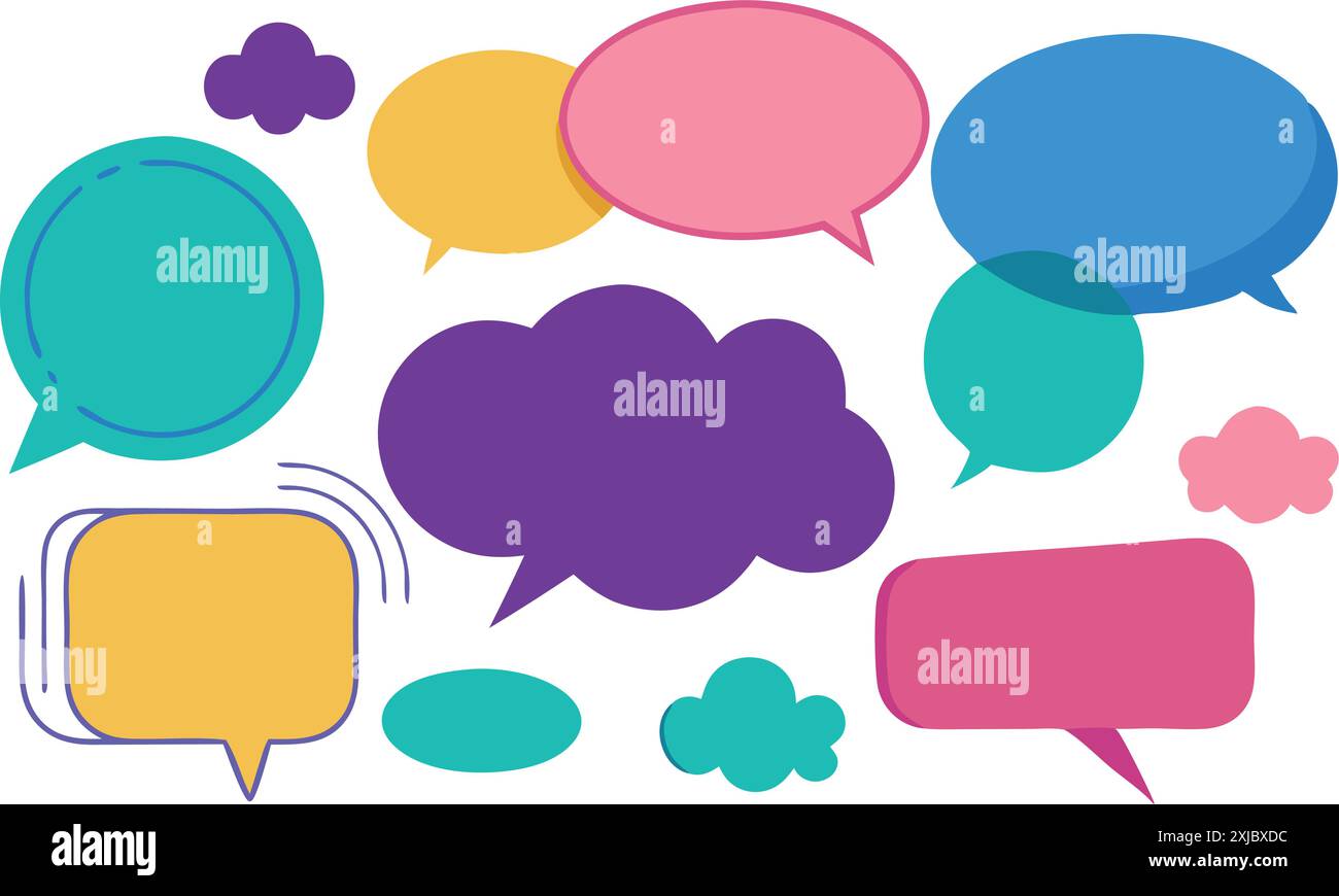 Colorful speech bubbles with different shapes Stock Vector Image & Art ...