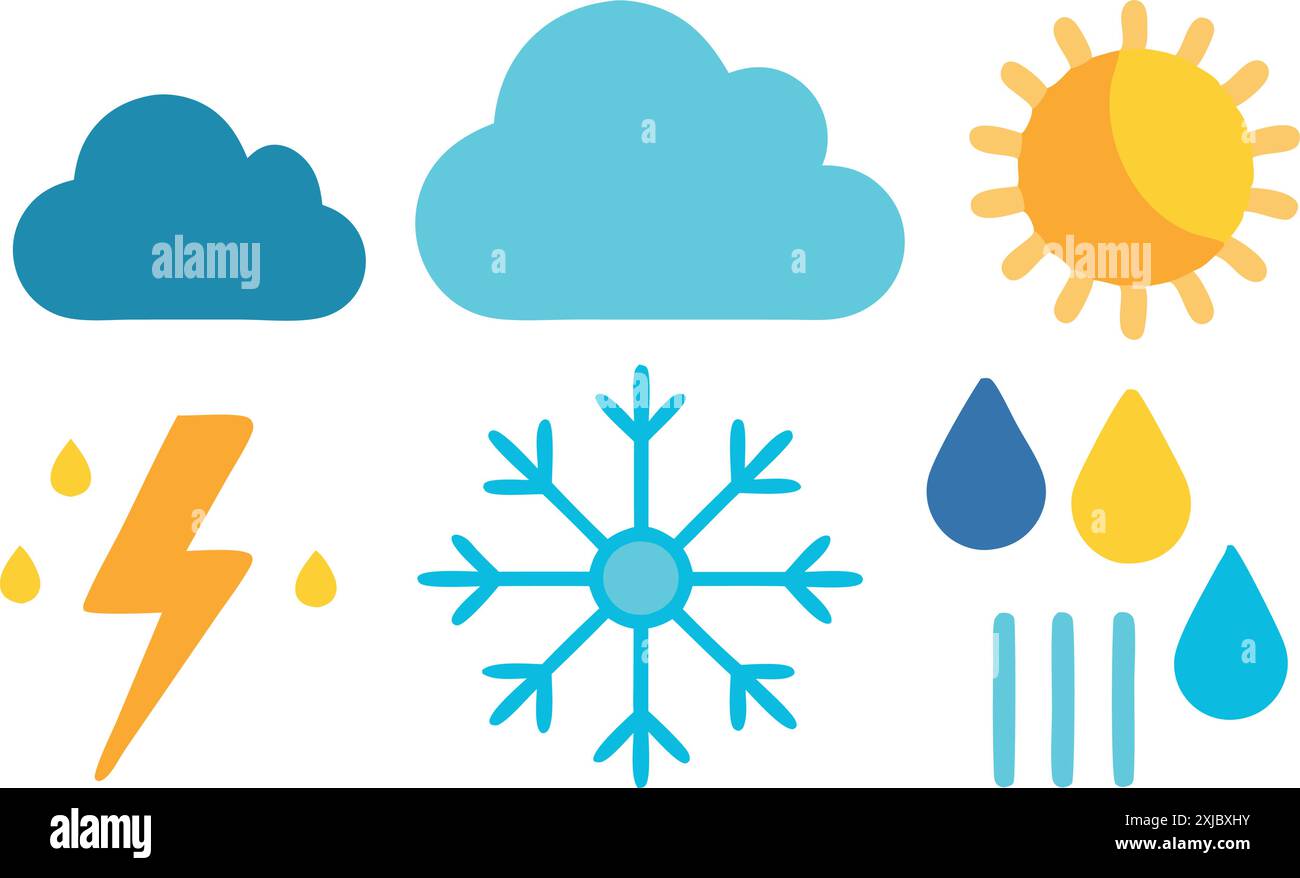 Weather symbols Cut Out Stock Images & Pictures - Alamy