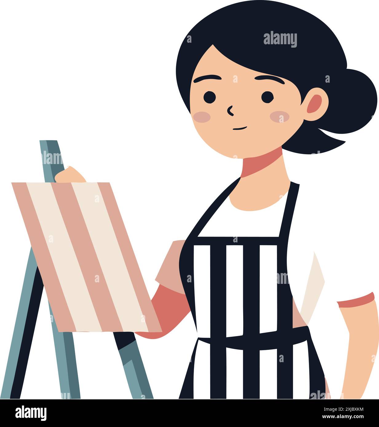 Woman painting on an easel in a studio Stock Vector Image & Art - Alamy