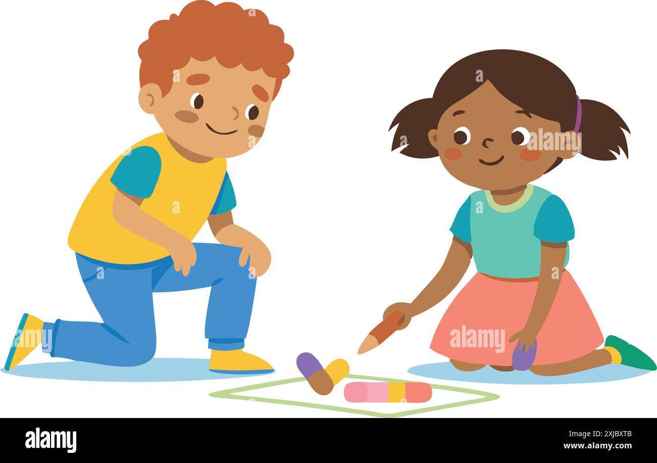 Kids on sidewalk Cut Out Stock Images & Pictures - Alamy