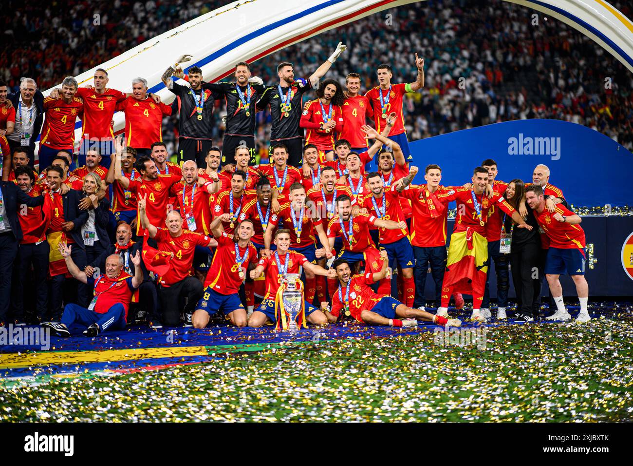 BERLIN, GERMANY - 14 JULY, 2024: Felipe VI of Spain and Team Spain are ...