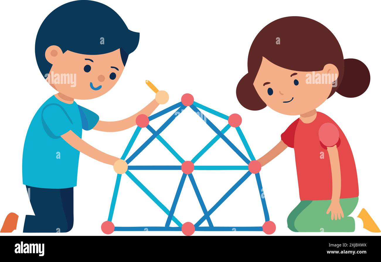 Children building project school Stock Vector Images - Alamy