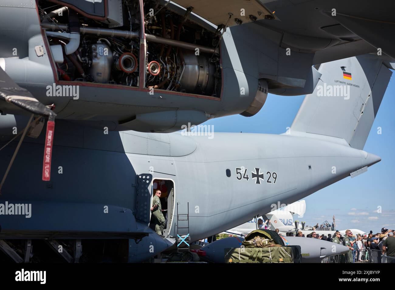 An engine from an A400M freighter with the cover plates removed, to ...
