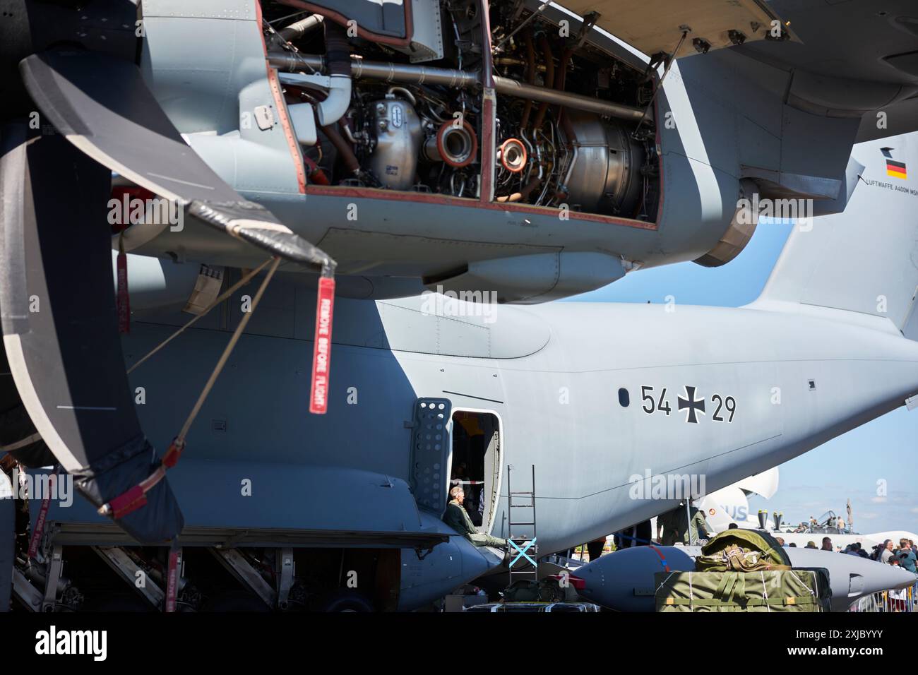 An engine from an A400M freighter with the cover plates removed, to ...