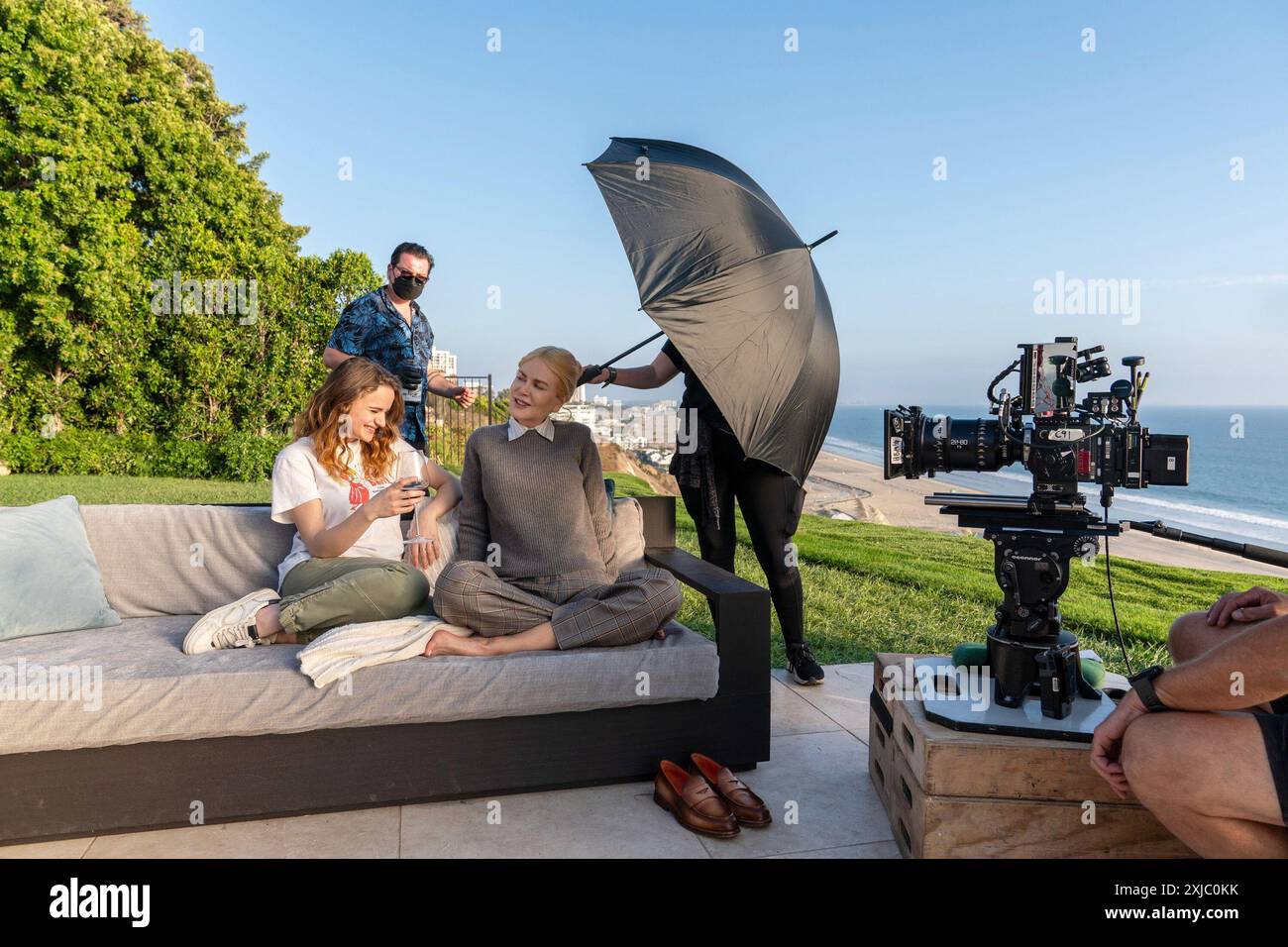 A FAMILY AFFAIR, from left: Joey King, Nicole Kidman, on set, 2024. ph: Aaron Epstein ...