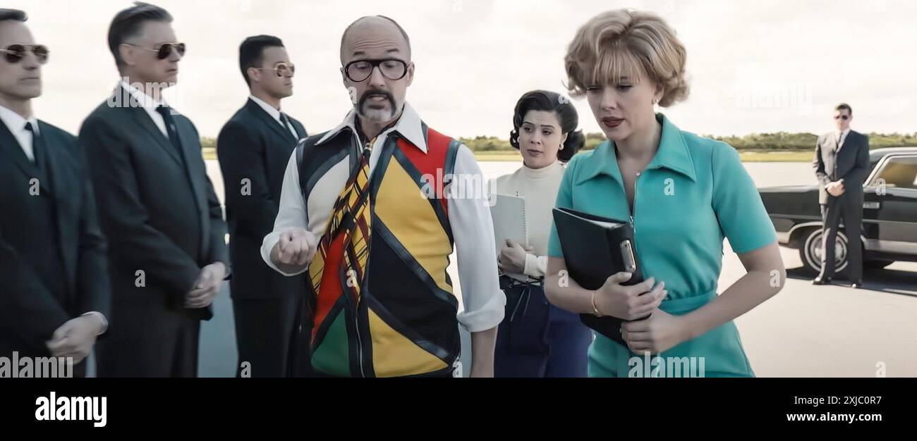 FLY ME TO THE MOON, from left: Jim Rash, Anna Garcia, Scarlett ...