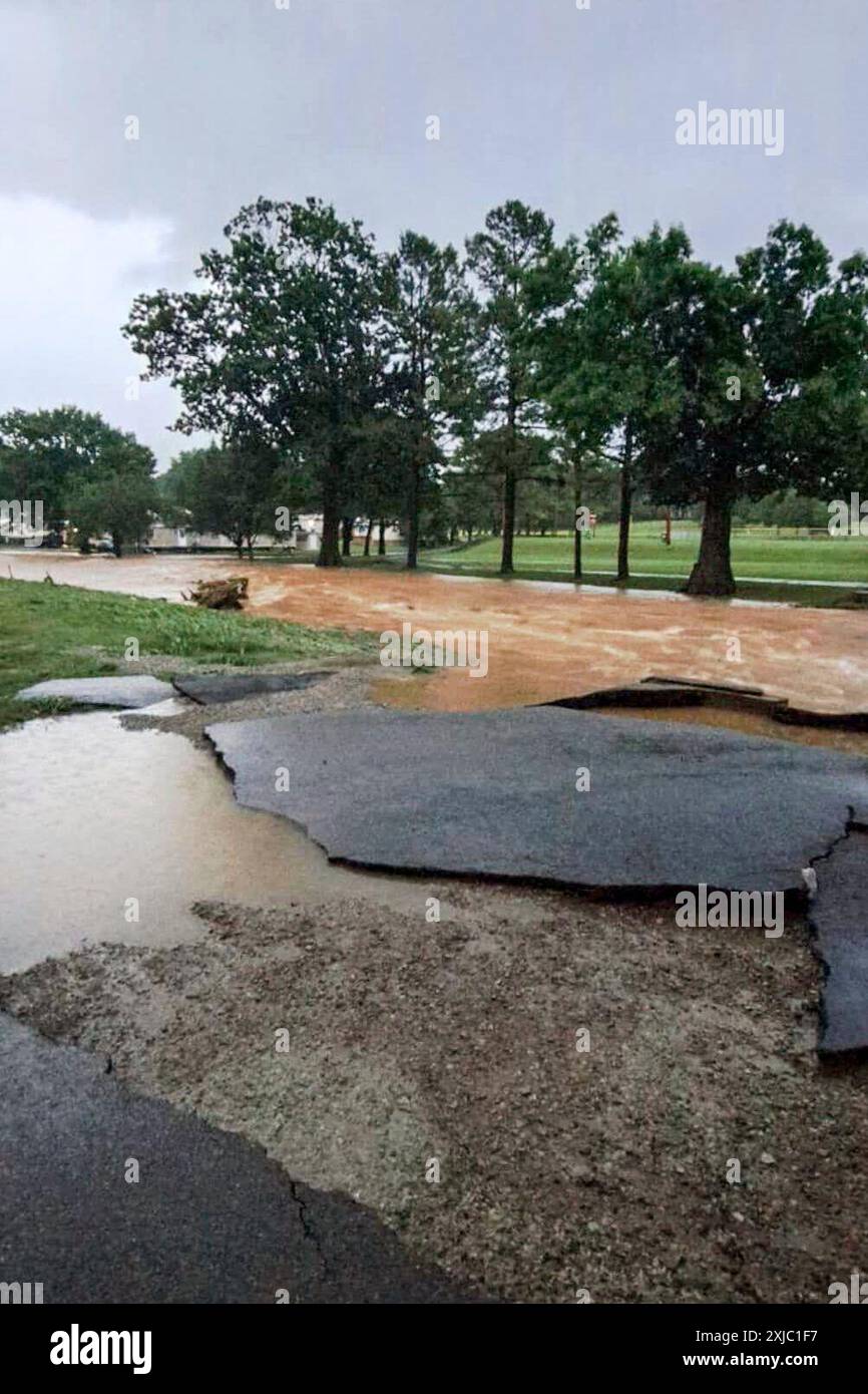 This photo provided by the Flippin Police Department shows hazardous ...