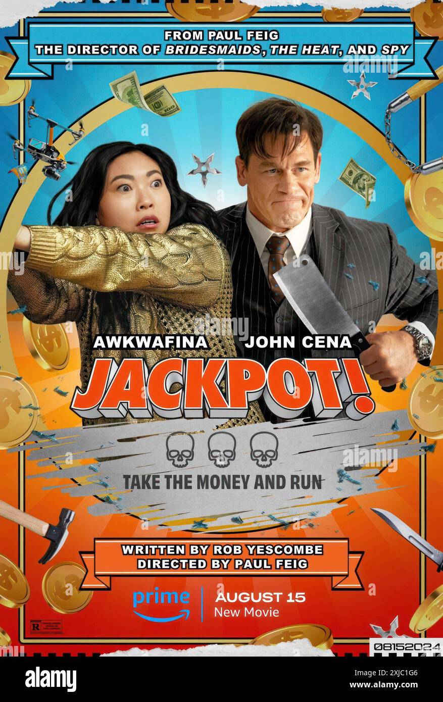 JACKPOT!, US poster, from left: Awkwafina, John Cena, 2024. © Amazon ...