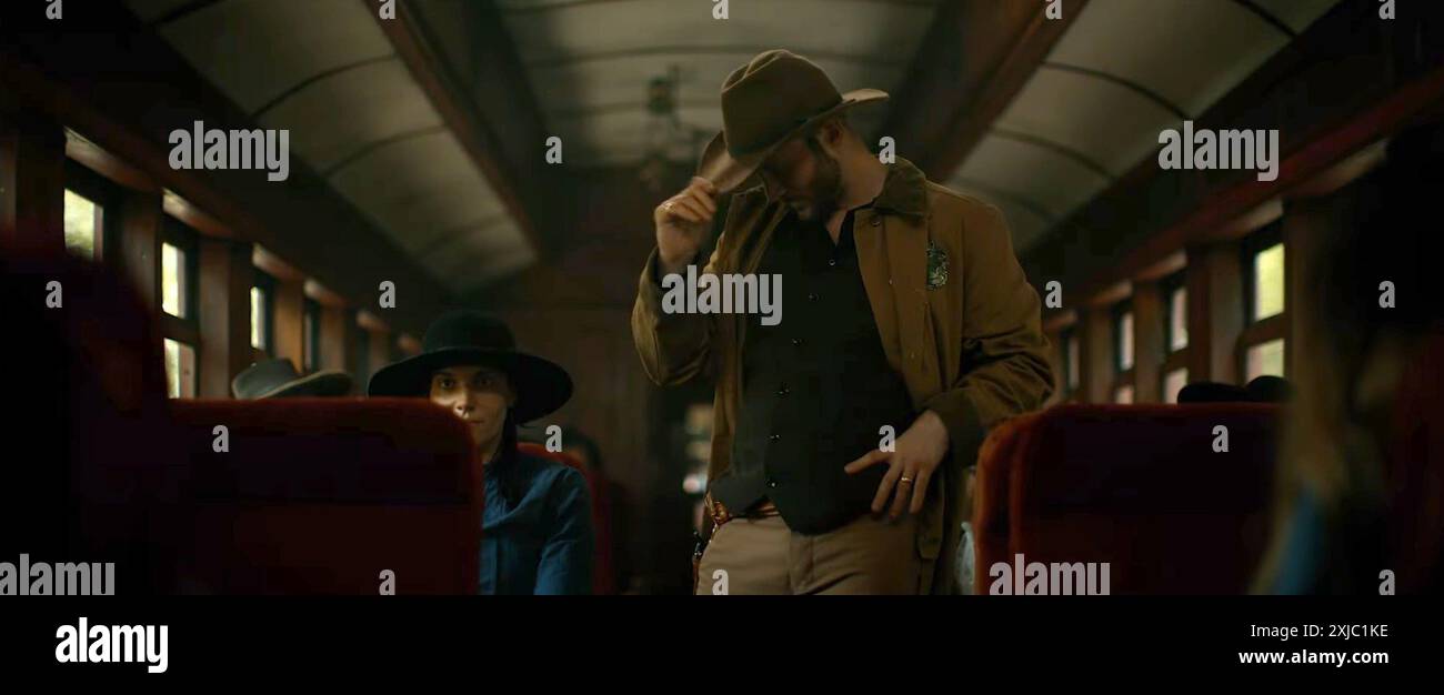 THE OUTLAWS, (aka 5 OUTLAWS), from left: Celeste Wall, Liam James Collins, 2024. © Saban Films ...