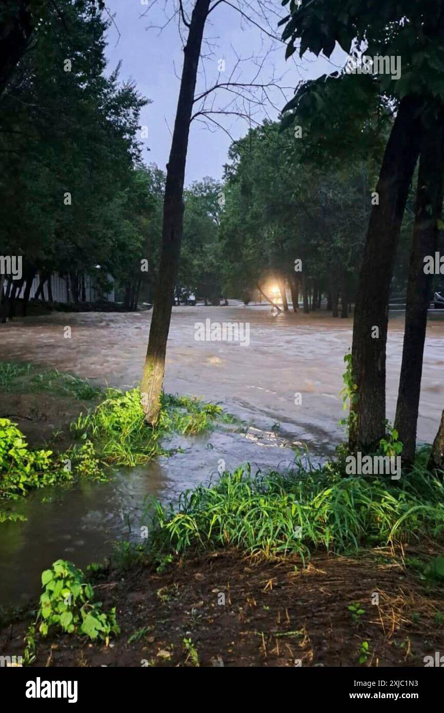 This photo provided by the Flippin Police Department shows hazardous ...