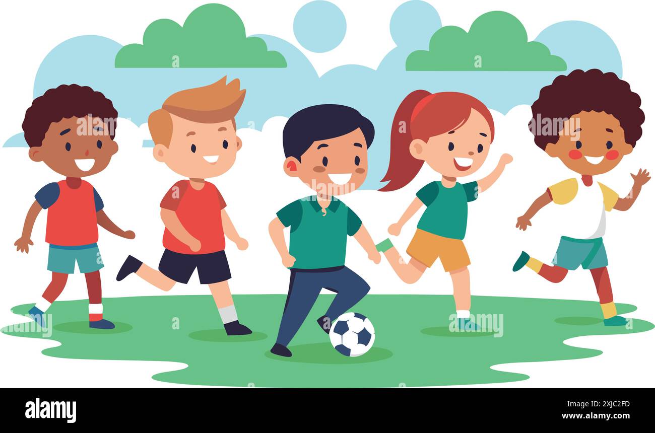 Children football crowd Stock Vector Images - Alamy