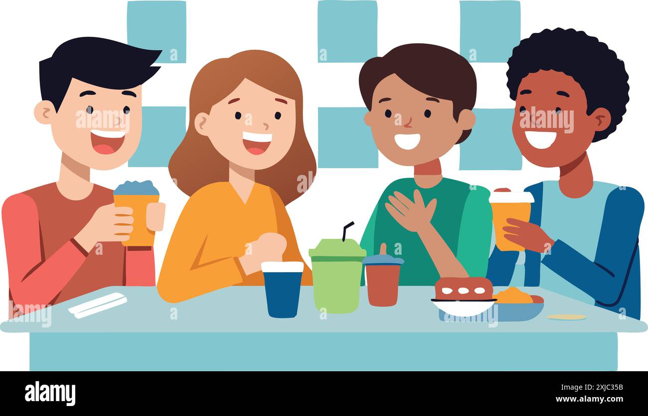 Sharing snacks Stock Vector Images - Alamy