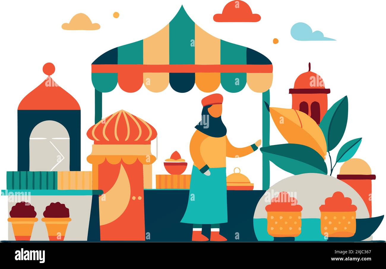 For sale at a market stall Stock Vector Images - Alamy