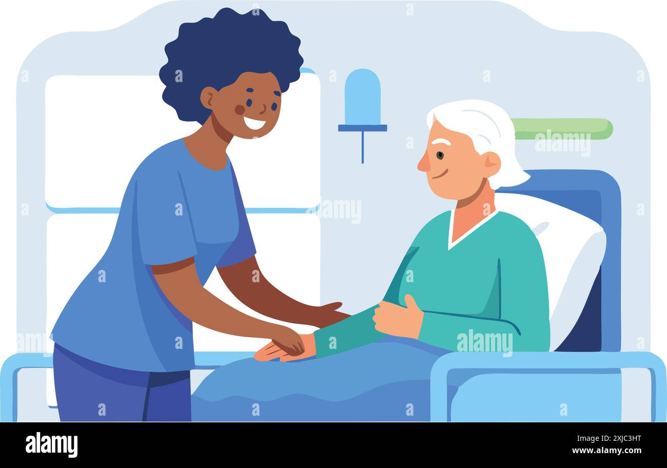 Compassionate nurse Stock Vector Images - Alamy