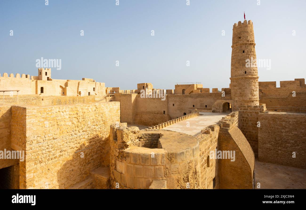 Architectural structures and watchtower of fortified Ribat of Monastir ...