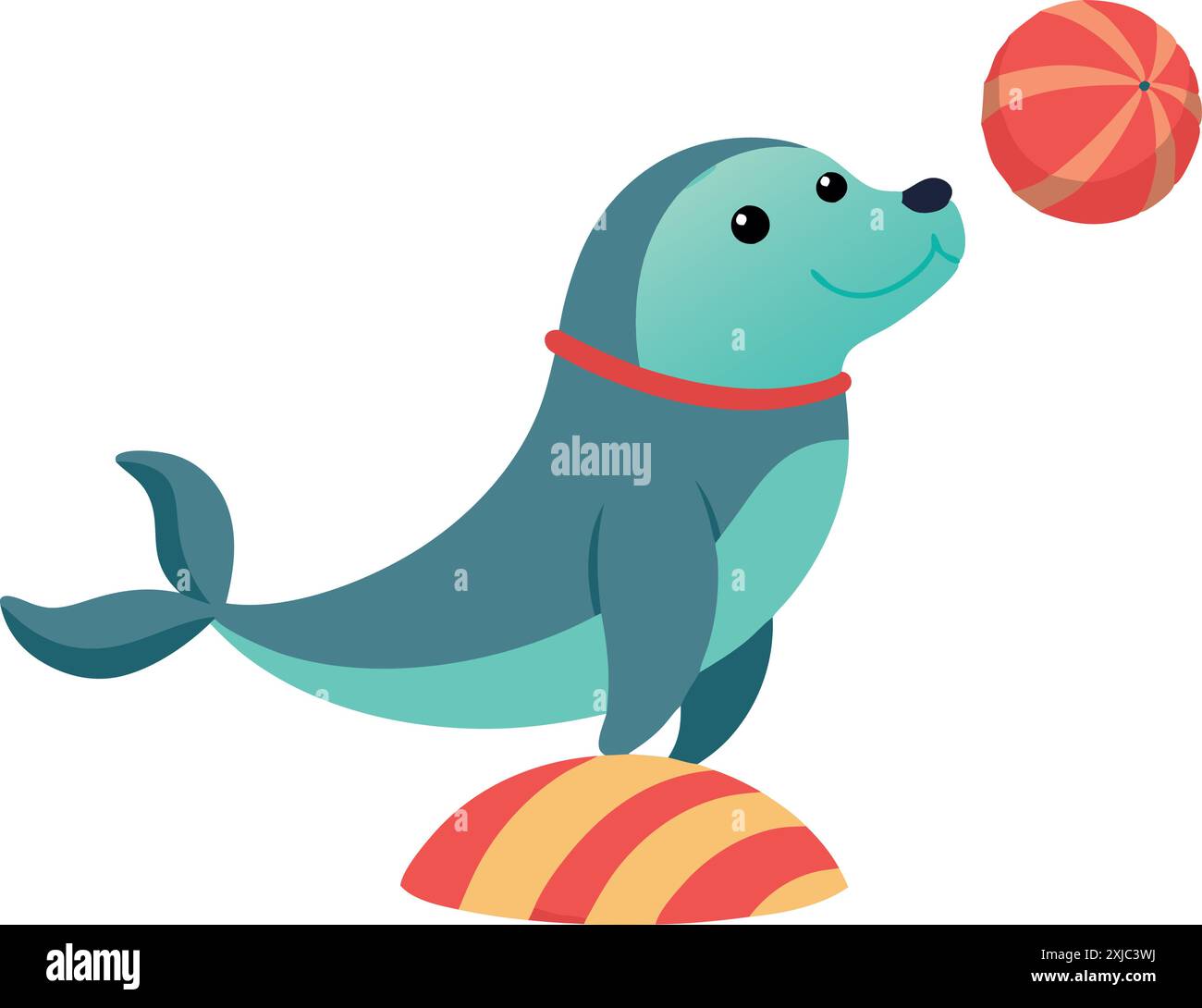 Cartoon seal balancing a ball on its nose hi-res stock photography and ...