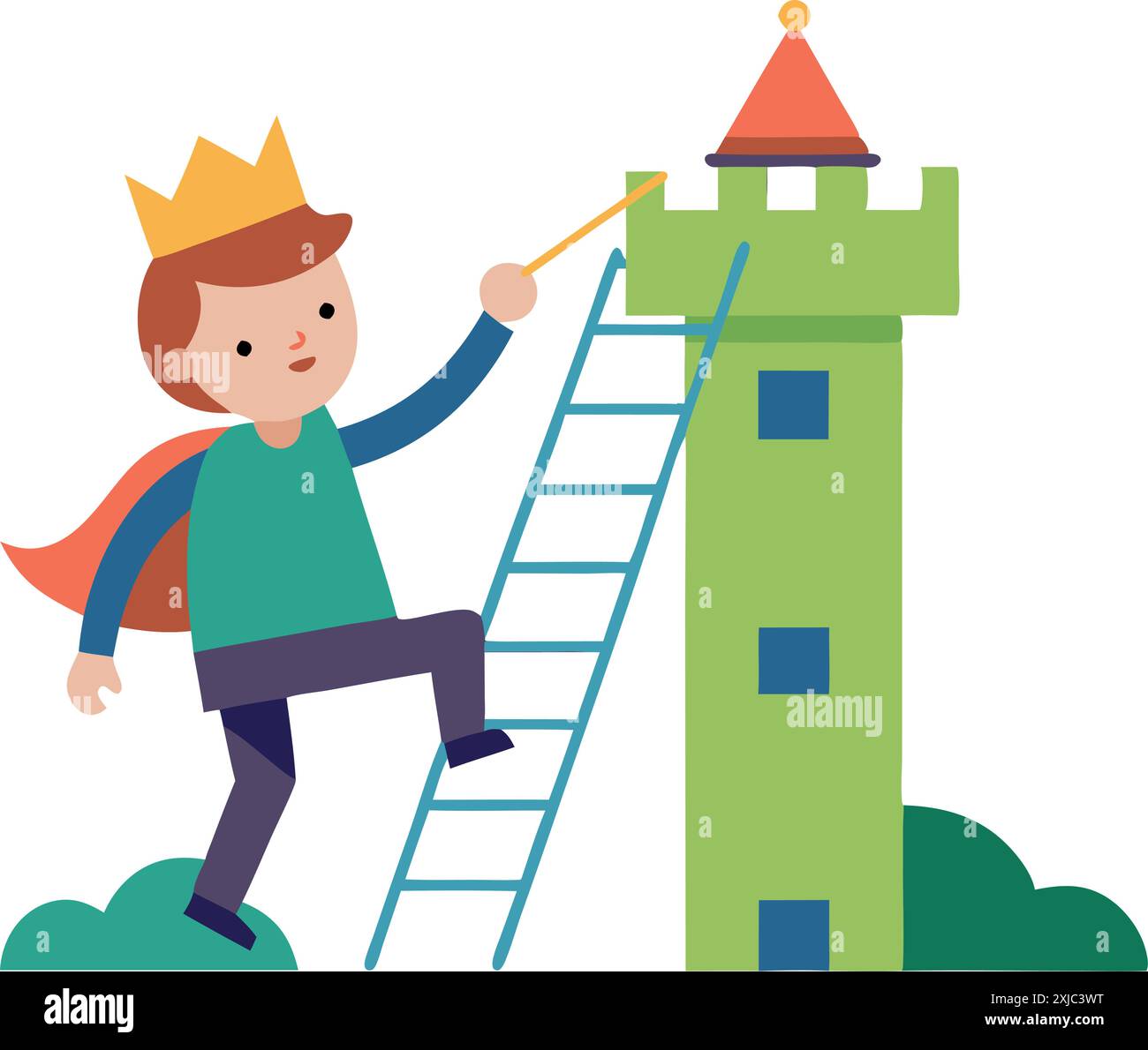 A boy climbing a ladder Cut Out Stock Images & Pictures - Alamy