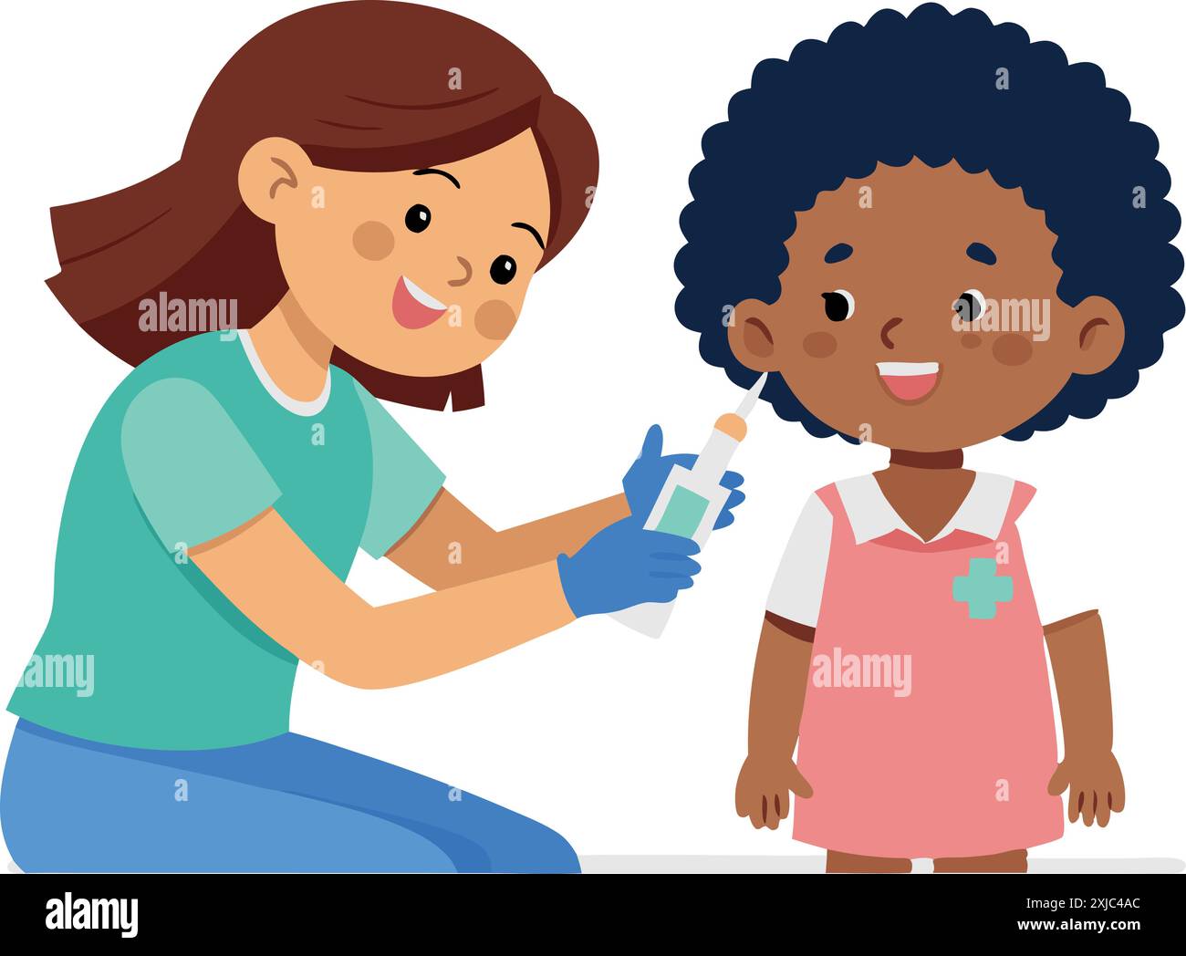 Doctor administering injection Stock Vector Images - Alamy