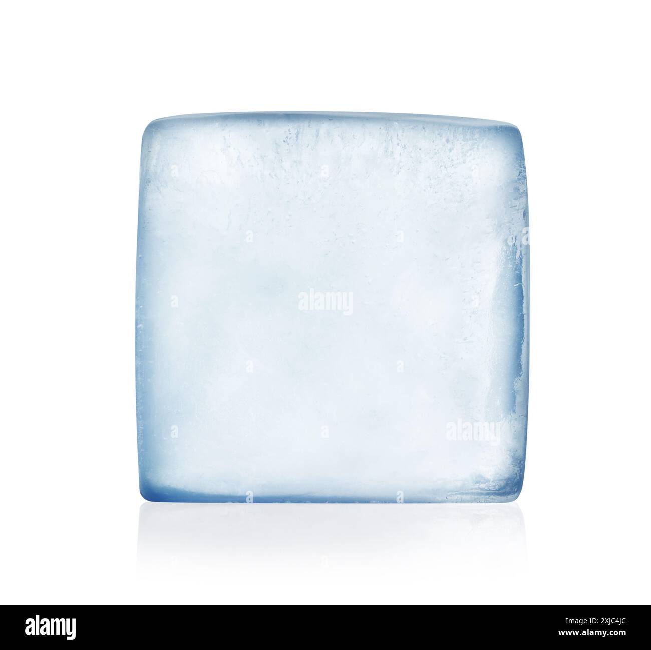 One crystal clear ice cube isolated on white Stock Photo - Alamy