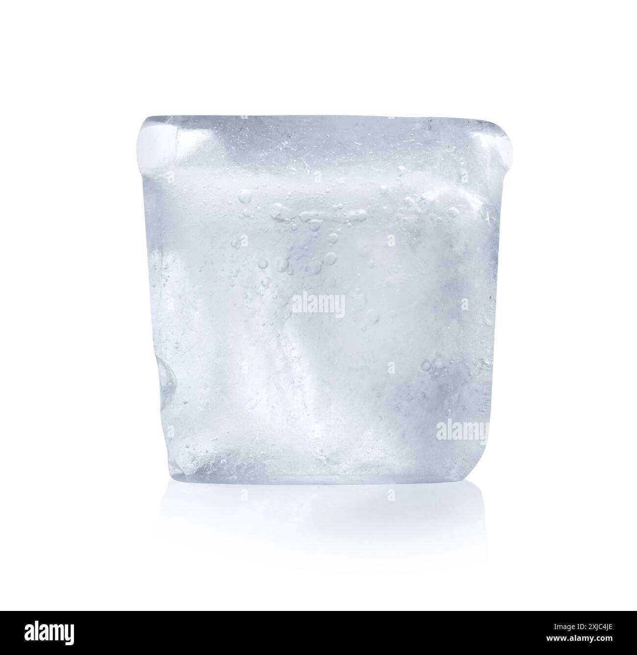 Crystal clear ice cube on white background Stock Photo - Alamy