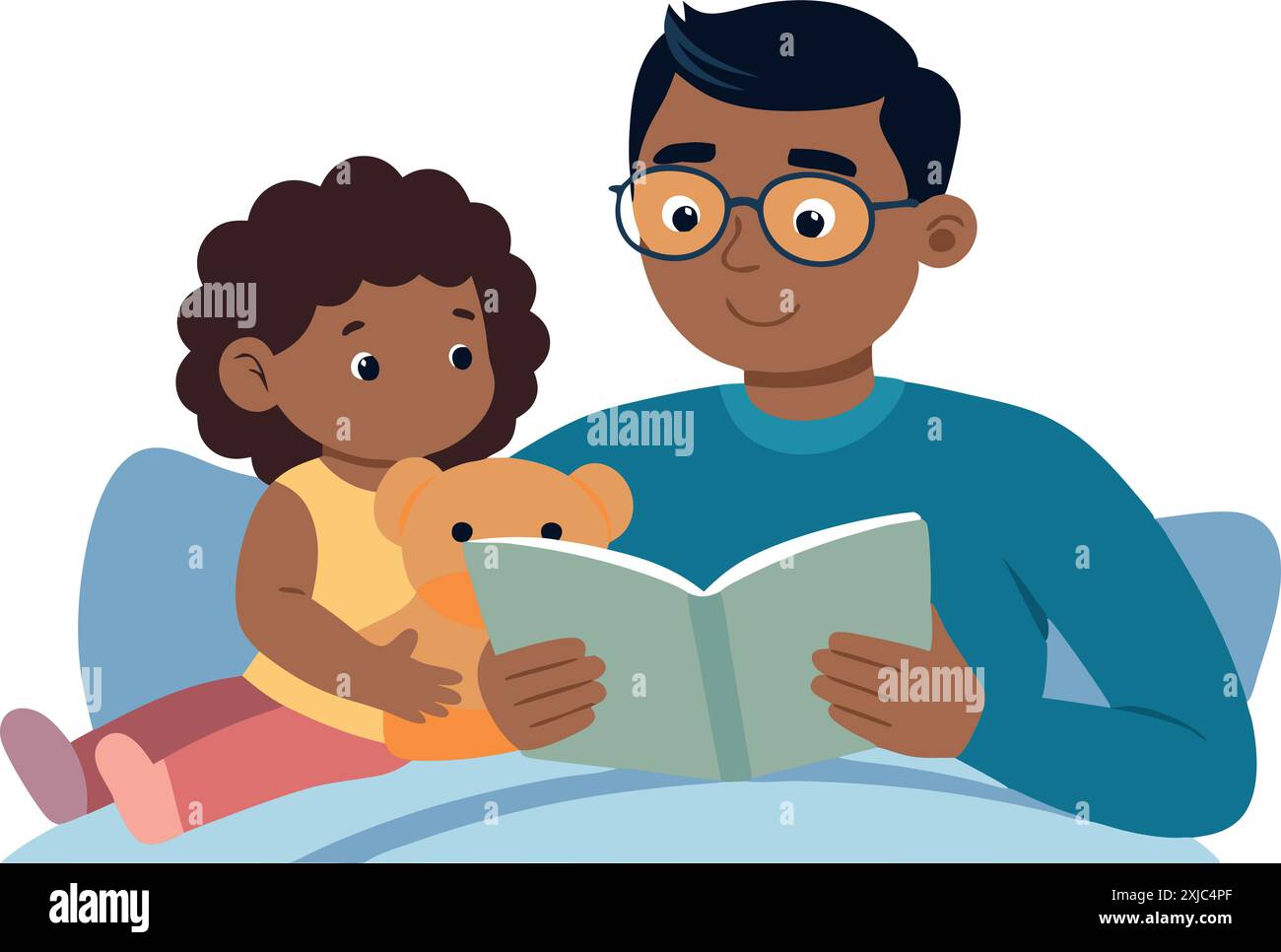 Reading a bedtime story Stock Vector Images - Alamy