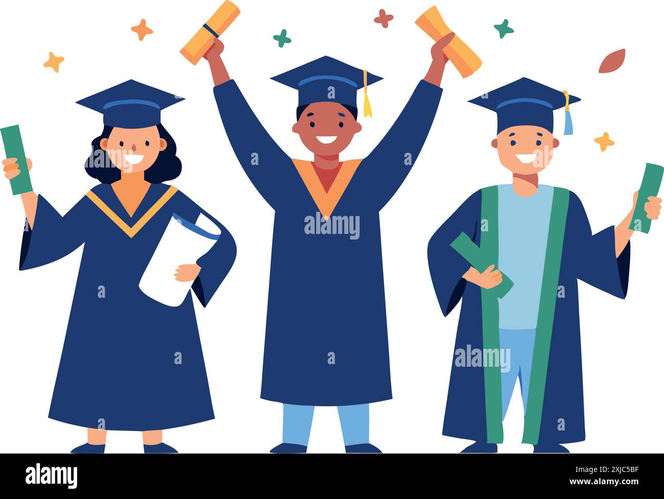 Caps and gowns graduation Stock Vector Images - Alamy