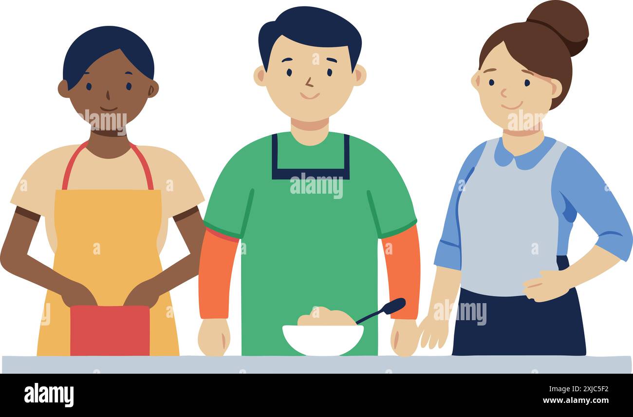 Team working together chefs Cut Out Stock Images & Pictures - Alamy