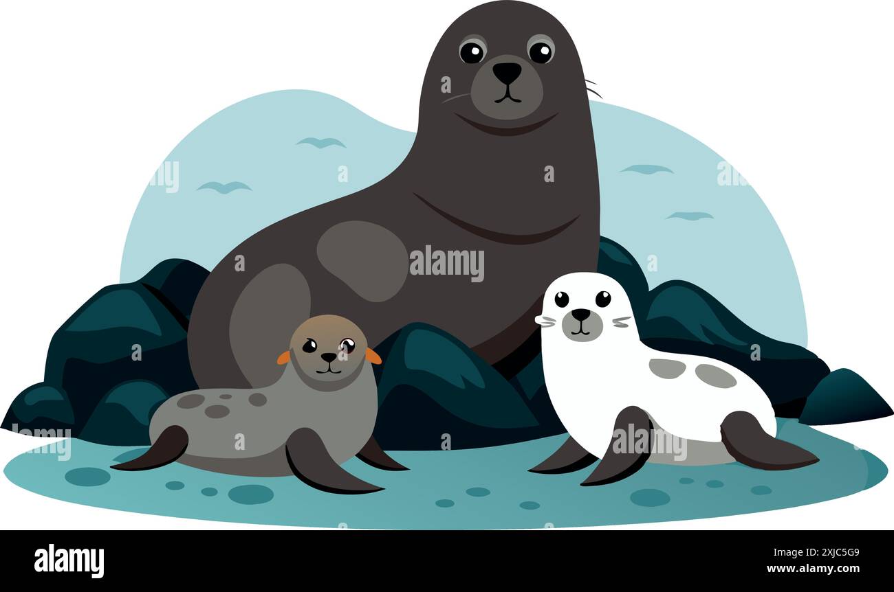 Two baby seals Cut Out Stock Images & Pictures - Alamy