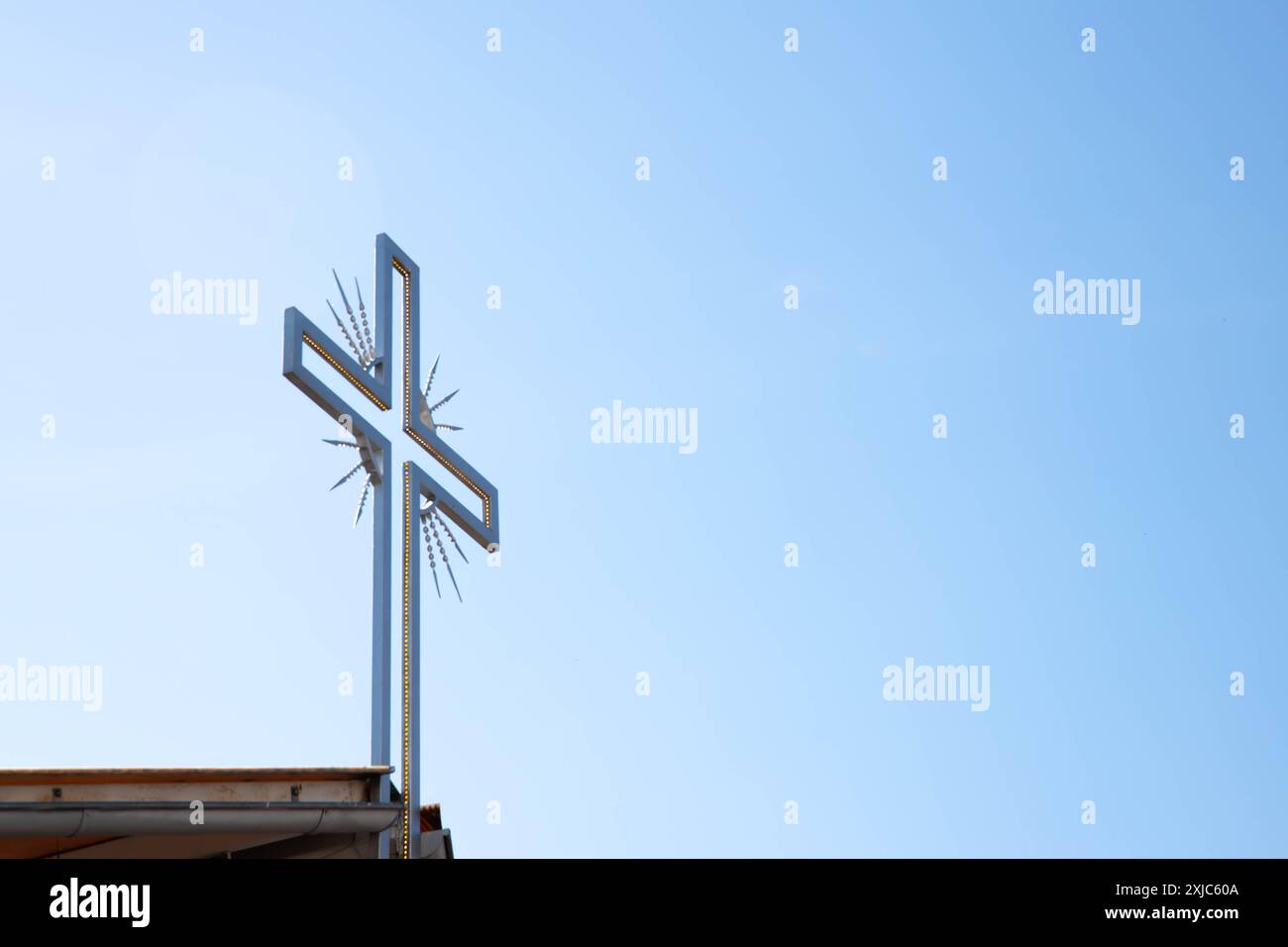 Cross With Robe And Crown Of Thorns Against Sky - Calvary And ...