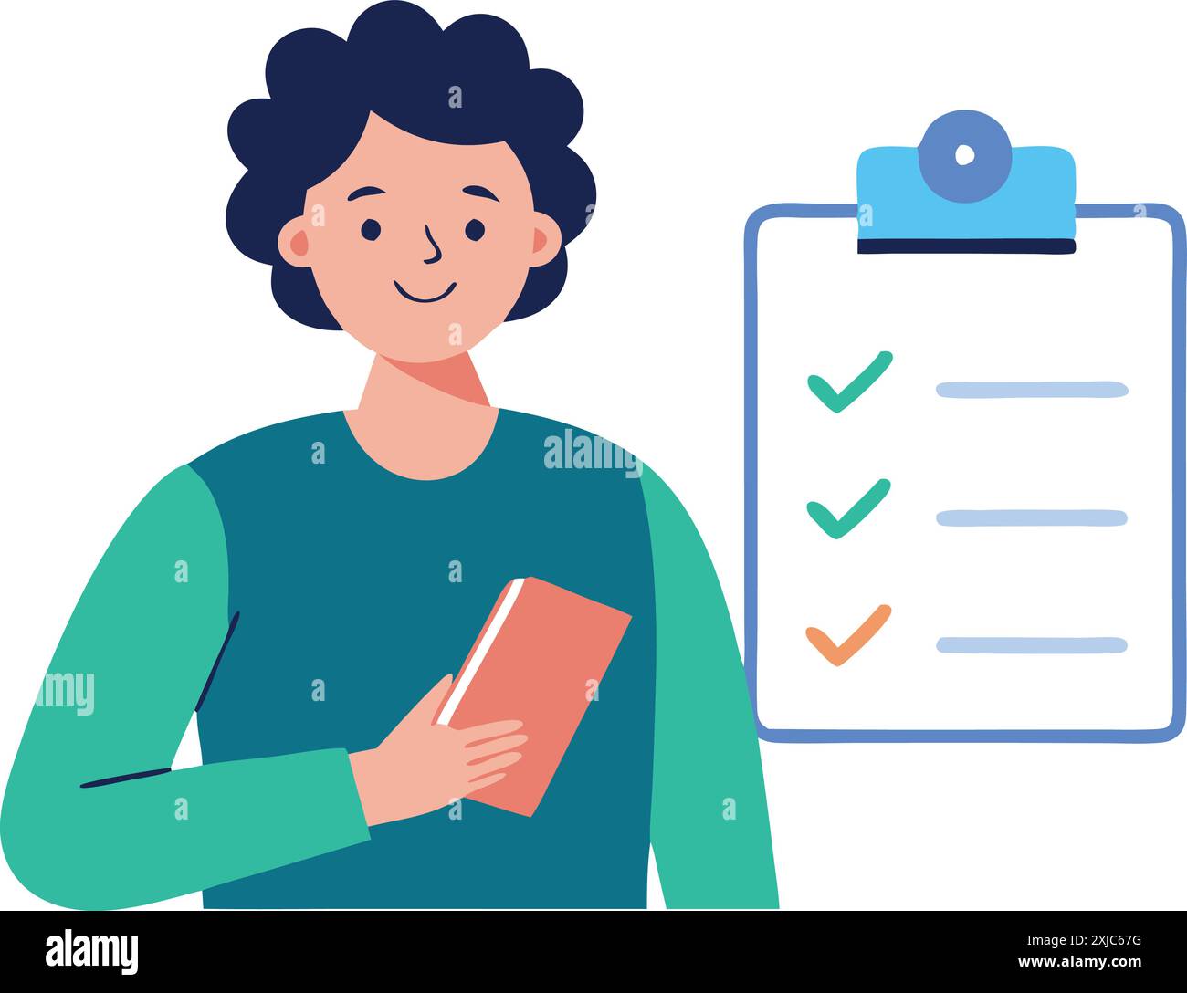 Student proudly showing a report card with an A grade Stock Vector ...