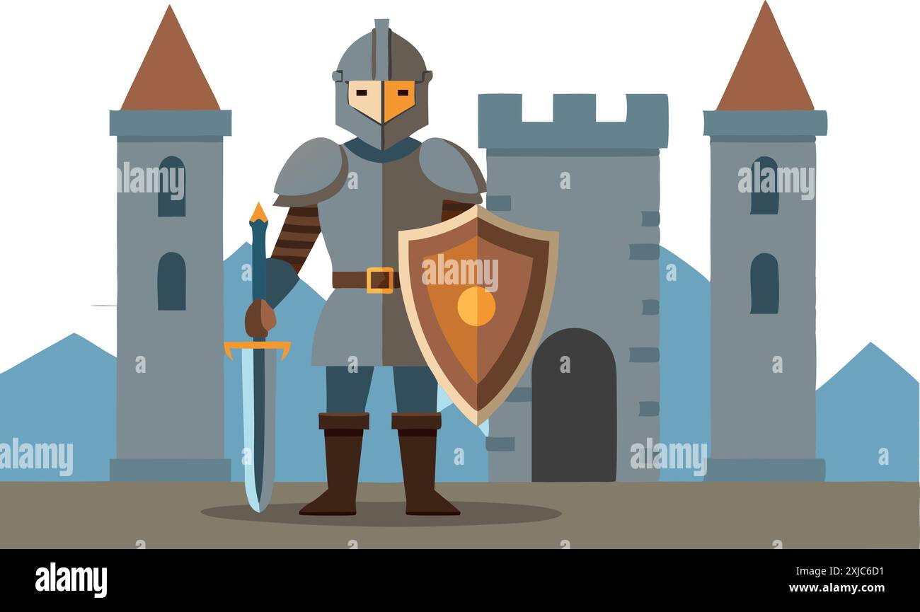 Chivalry medieval castle Stock Vector Images - Alamy