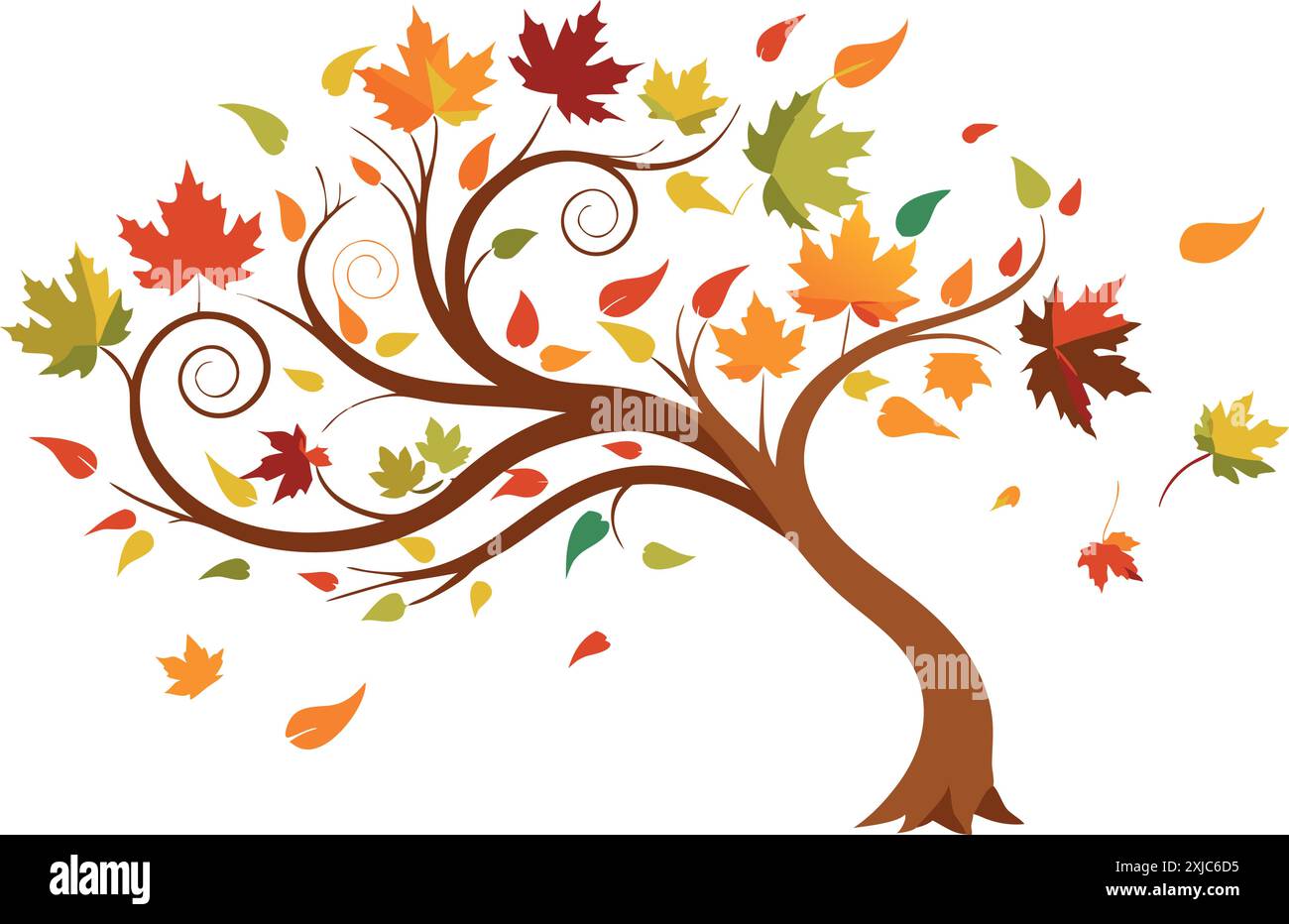 Whimsical fall foliage Stock Vector Images - Alamy