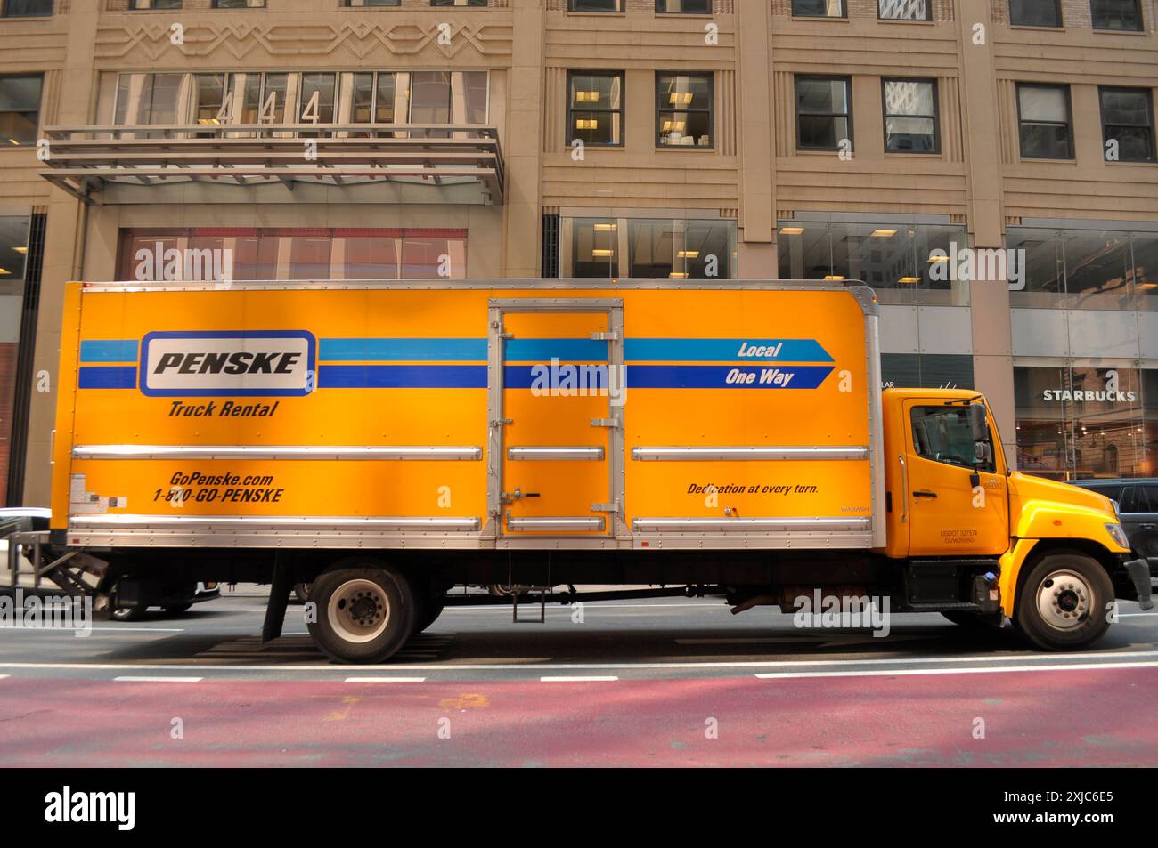 A Penske rental truck is seen in Manhattan, New York City Stock Photo ...
