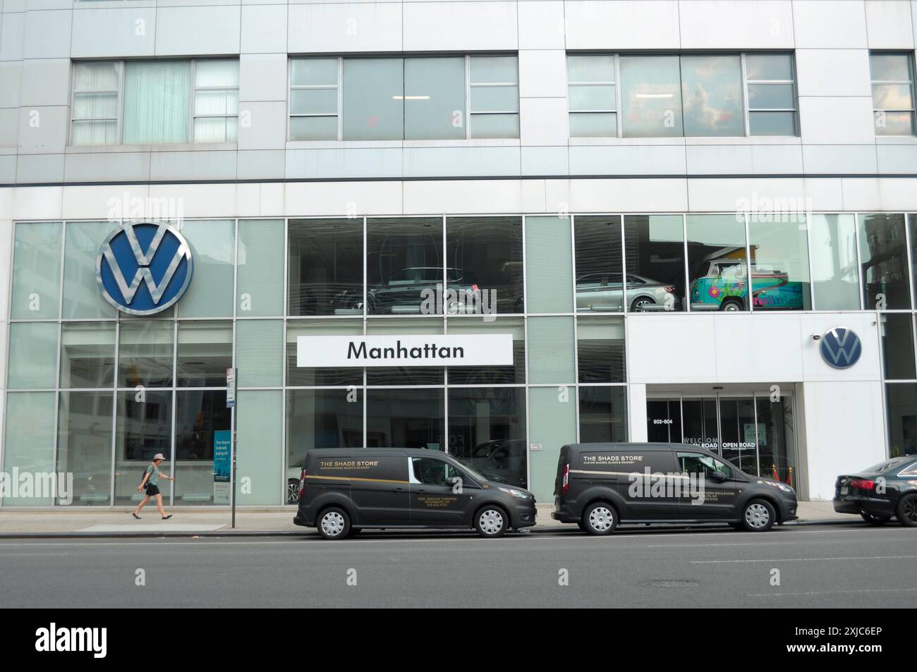 A Volkswagen dealership is seen in Manhattan, New York City Stock Photo ...