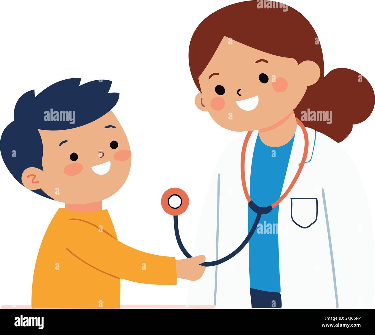 Nurse checking child Stock Vector Images - Alamy
