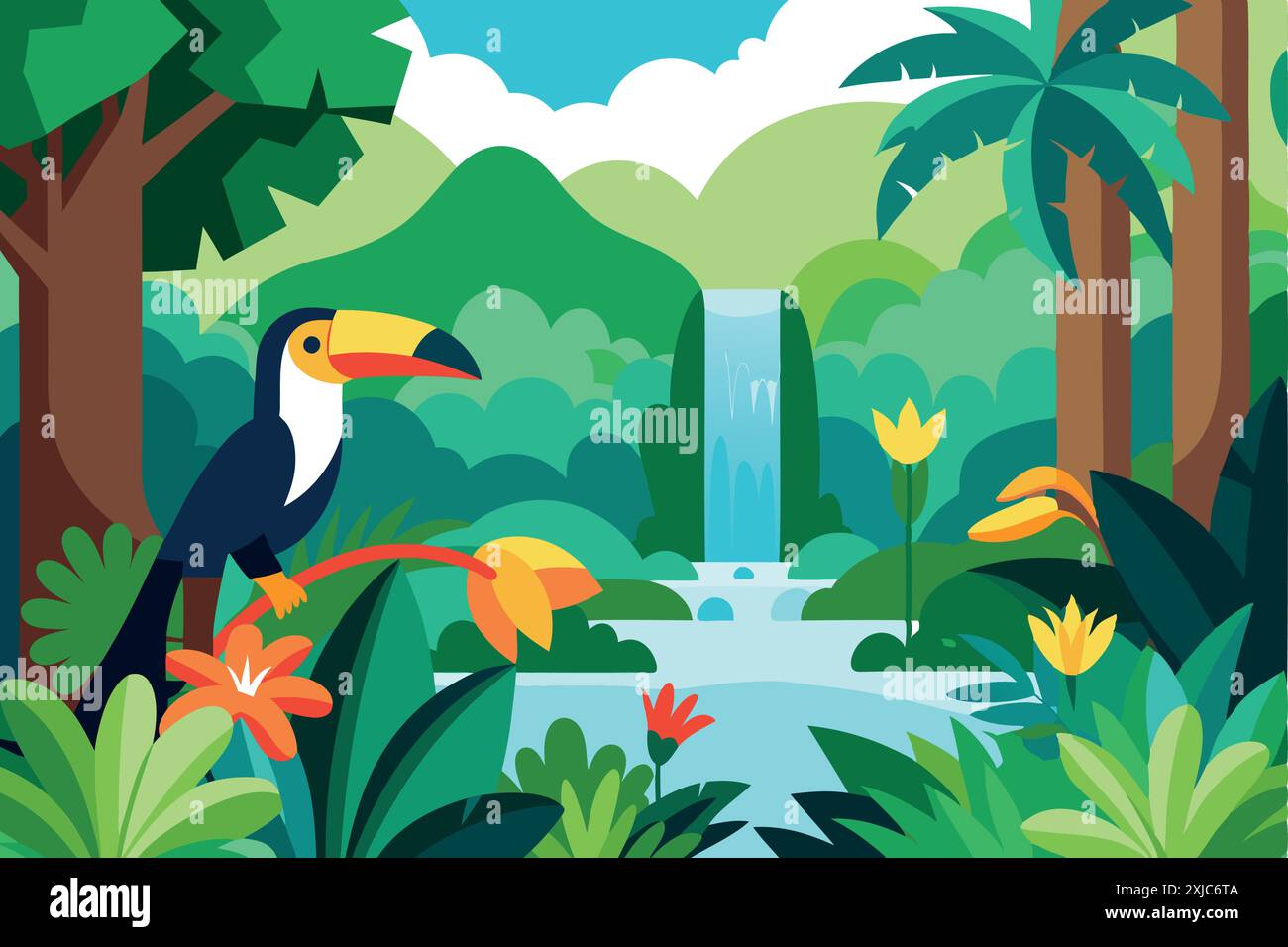 Tropical rainforest with diverse wildlife Stock Vector Image & Art - Alamy