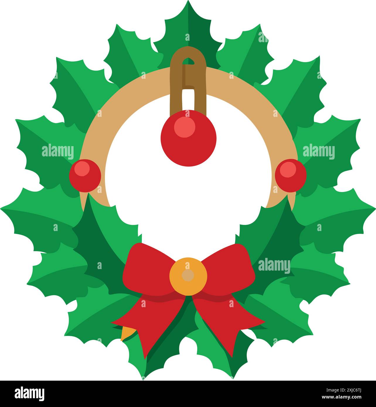 Evergreen foliage and red bow Cut Out Stock Images & Pictures - Alamy